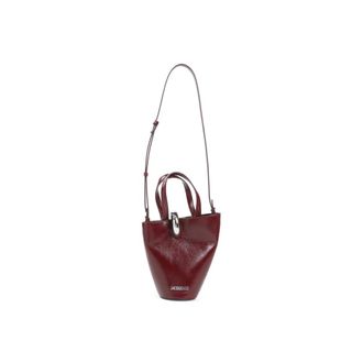 Jacquemus Femme, Sacs, Rouge, Taille: ONE Size Le Bambino Sac &agrave; main en cuir avec poign&eacute;e sup&eacute;rieure