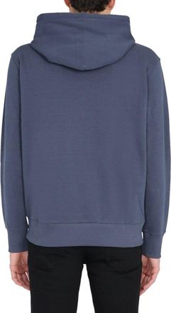Ih Nom Uh Nit Drawstring Hood Cotton Sweatshirt - Blue