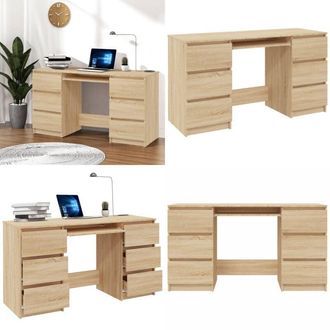 vidaXL Vidaxl - Bureau Chêne sonoma 140x50x77 cm Bois dingénierie - Bureau Ordinateur - Bureau Design - Bureau Compact - Bureau Rangement Tiroir - Meuble