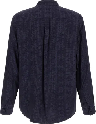 Balmain Jacquard Monogram Shirt - Navy