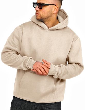 Behype. Herren Oversize Hoodie Kapuzenpullover Einfarbig Basic Heavy Blank Pullover Unifarben Kapuzen-Sweatshirt (DE/NL/SE/PL, Alphanumerisch, S, Regular, Reg