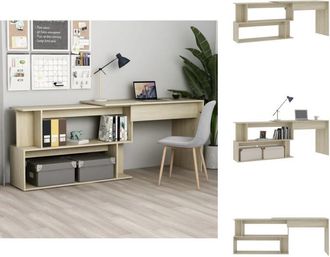 vidaXL Eckschreibtisch Sonoma-Eiche 200x50x76 cm Holzwerkstoff - Holz Schreibtisch - Eckschreibtisch - Schreibtisch Sonoma Eichenfarben - Home Office M&ouml;bel