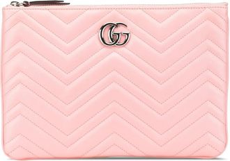 Gucci Clutches - GG Marmont Matelasse Leather Clutch - Gr. unisize - in Gold - für Damen