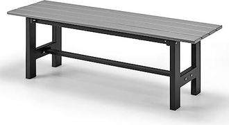 Giantex GOPLUS Banc de Jardin 2 Personnes, Banc dExt&eacute;rieur avec Si&egrave;ge &agrave; Lattes en HDPE, Cadre en M&eacute;tal, R&eacute;sistant aux Intemp&eacute;ries, Charge 300 kg, pour Cour, B