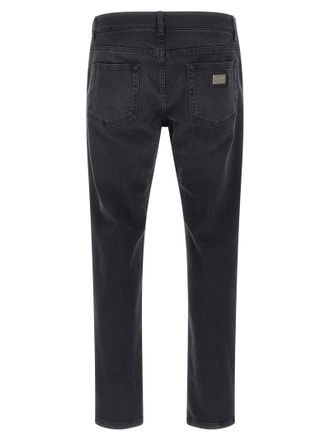 Dolce & Gabbana Mens Black Cotton Straight-Leg Jeans Clothing
