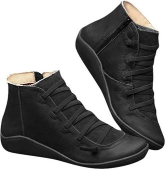 Generic Bottines courtes Chelsea imperm&eacute;ables &agrave; talon carr&eacute; bas pour femme - Antid&eacute;rapantes - Fermeture &eacute;clair lat&eacute;rale - Soutien de la vo&ucirc;te plantaire - Bott