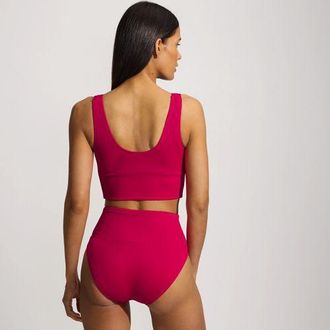 Lands End Komfort-Midkini Ottoman, zweiteilig, Damen, Größe:36-38 regular, Rot, Elasthan/Nylon-Mischung, by Lands End