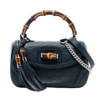 Gucci Sac bandouli&egrave;re Bamboo Pre-owned - Femme - Pre-owned - Bleu - Taille: ONE Size