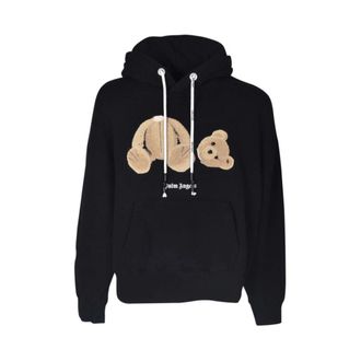 Palm Angels Schwarzer Hoodie mit bedrucktem Logo - - Sweatshirts & Hoodies - Herren - Schwarzk - XL