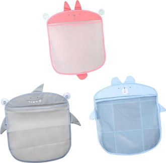 NUOBESTY 3 St&uuml;ck Teiliges Cartoon Wandh&auml;ngebeutel f&uuml;r Badspielzeug Multifunktionale Netz Aufbewahrungstasche mit Saugnapf Platzsparender Bad Organizer f&uuml;r Atmu