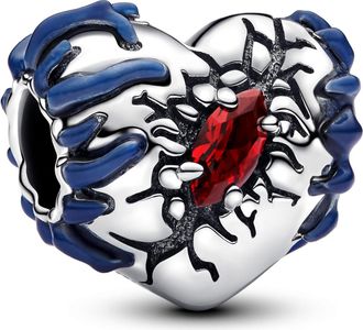 Pandora Stranger Things Im Dunkeln Leuchtendes Herz-Charm aus Sterling Silber mit künstlichem Kristall, Kompatibel Moments Armbänder, 793565C01