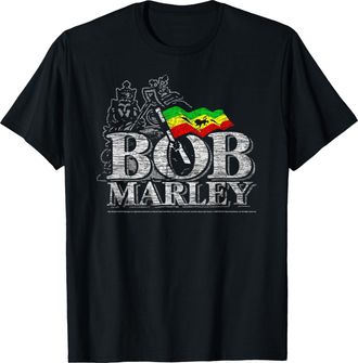 Bob Marley Ikonischer Musik-Reggae-Druck im Old-School-Stil T-Shirt
