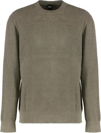 HUGO BOSS Homme, Pulls, Brun, Taille: S Pull en maille textur&eacute;e