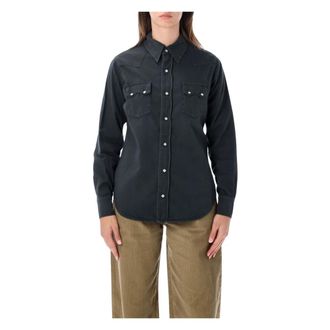 Fortela Toledo Texan Shirt - - Blouses & Shirts - Damen - Schwarzk - S