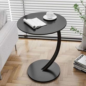 Trade Shop Table Basse Lat&eacute;rale En Forme De Forme Moderne &eacute;l&eacute;gante Pour Salon Salle De S&eacute;jour Salle De Canap&eacute; Noir