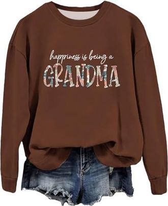 Generic Sweatshirts pour femmes UK sweatshirts pour femme imprim&eacute; graphique haut surdimensionn&eacute; col rond manches longues automne hiver d&eacute;contract&eacute; confortable