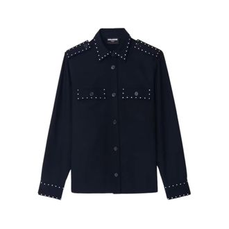 Zadig&Voltaire Femme, Blouses et Chemises, Bleu, Taille: 36 FR Wwsh02252 Oversized Shirt