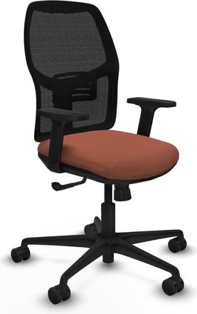 Piqueras y Crespo Schreibtischstuhl Alfera braun mit 2D-Armlehnen, h&ouml;henverstellbare Lendenwirbelst&uuml;tze, ausgestattet mit Sincro 4 Positionen und Schneideschaum, Schwar
