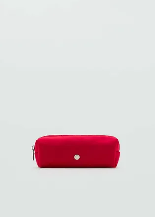 Mango Trousse nylon fermeture &Eacute;clair rouge - Femme - Taille unique - MANGO