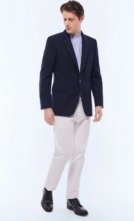 Fursac Blazer à chevrons en laine et cachemire - Taille 44 - Homme