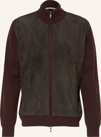 Maurizio Baldassari Maurizio Baldassari Lederblouson Im Materialmix braun