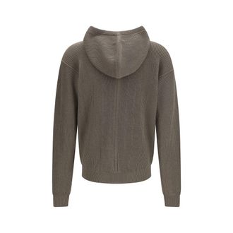 Rick Owens Mens Gray Wool Oves Aries Hoodie Clothing