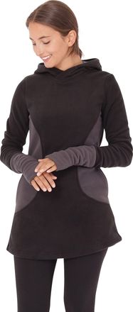 Purewonder Damen Pullover Kapuzenpullover-Kleid aus Fleece dr12 Grau XXL
