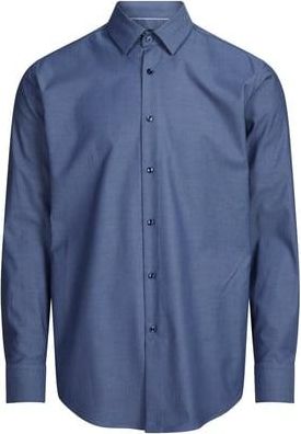 HUGO BOSS Chemise col classique en coton m&eacute;lang&eacute;