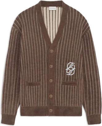 Drôle de Monsieur Homme, Pulls, Brun, Taille: S Pull marron à col en V avec boutons miroir