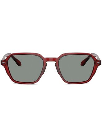 Giorgio Armani lunettes de soleil à monture transparente - Rouge
