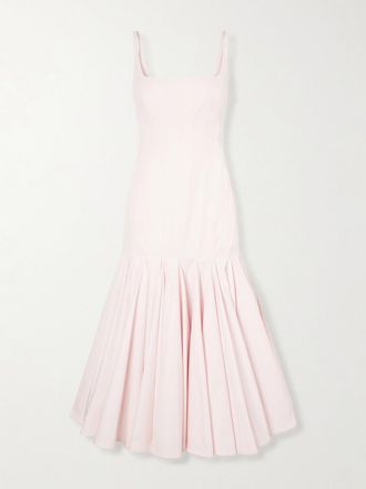 Jacquemus Agave Paneled Pleated Cotton-poplin Midi Dress - Pink
