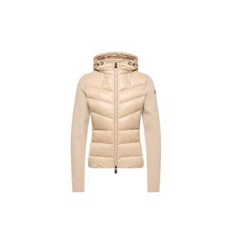 Moncler Moncler Padded Zip-up Hoodie, Women, Beige, Size: Xxs