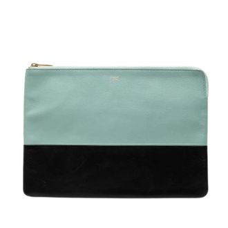 Celine Sac pochette en cuir bicolore Pre-owned - Femme - Pre-owned - Bleu - Taille: ONE Size