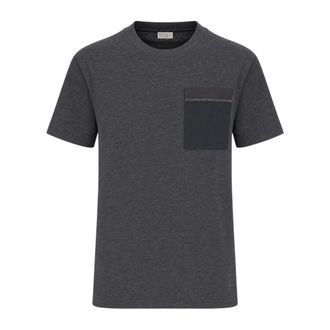 Brunello Cucinelli Rundhals-T-Shirt - - Tops - Herren - Grau - M