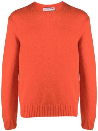 Orlebar Brown pull Lorca en maille &agrave; patch logo - Orange