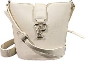 Gaëlle Paris Sac à bandoulière en cuir synthétique avec boucle décorative, blanc crème, design élégant