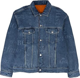 SUPREME x Martine Rose Jeansjacke mit Text-Print - Blau