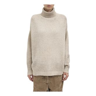 Avant Toi Maglia Girocollo in Cotone - Femme - Pulls - Beige - Taille: 36 FR