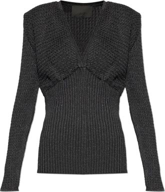 Akep Oberteil mit Lurexfaden - - Knitwear - Damen - Grau - S