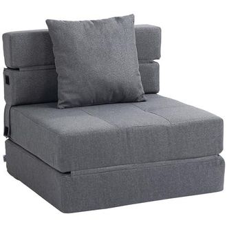 HOMCOM Schlafsessel klappbar, Schlafsofa, 2-in-1 Klappsessel mit Bettfunktion, Relaxsessel mit Kissen, G&auml;stebett f&uuml;r Wohnzimmer, Schlafzimmer, bis 120 kg Bel