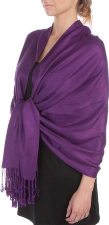 Sakkas Silky Feste weiche Pashmina Schal Wrap Stole - Aubergine