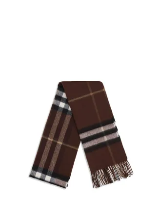 Burberry Womens Cashmere Archive Check Scarf Treacle Brown Kashmir-Capra Hircus Kashmir/capra Scarfs
