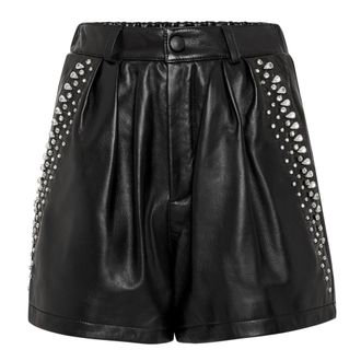 Philipp Plein Nappa Hot Pants mit Nieten - - Shorts - Damen - Schwarzk - L