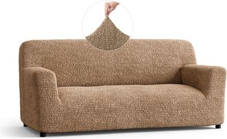 Paulato by GA.I.CO. PAULATO - Sofabezug 3 Sitzer aus einfarbiger Mikrofaser, kratzfestes Gewebe, maschinenwaschbar, WavyTech-Technologie, Made in Italy - Cappuccino