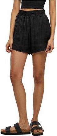 Urban Classics Ladies Viscose Satin Resort Shorts, Black, S Femme