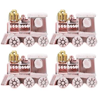 Holibanna 4 St&uuml;ck Weihnachtsbaum Anh&auml;nger Auto in Ros&eacute;gold Verschlei&szlig;festes Material Leichter Baumschmuck zum Aufh&auml;ngen f&uuml;r Wohnzimmer und B&uuml;ro