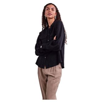 Vero Moda Damen Yasviggi Ls Shirt Noos, Schwarz, XS