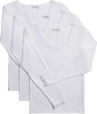 Ysabel Mora Langarmshirt BASIC COLLECTION COTTON WITH LACE (3er Pack) das perfekte Basic-Longsleeve für jeden Tag