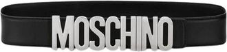 Moschino Femme, Accessoires, Noir, Taille: XL Ceinture en cuir avec logo