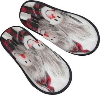 Generic Pantoufles Moelleuses Bonhomme De Neige De No&euml;l Avec Chapeau Chausson Chauds Antid&eacute;rapants Chaussons Pour Chambre Unisex Femme L